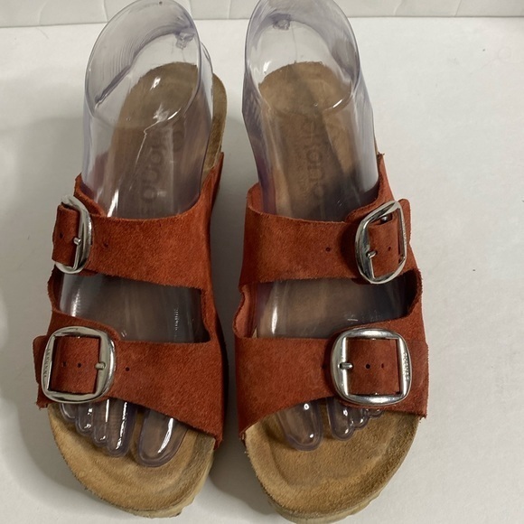 yokono | Shoes | Yokono Made In Spain Red Suede Double Strap Open Toe ...